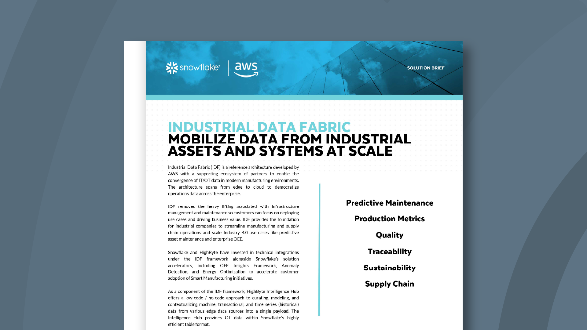Solution Briefs | HighByte Intelligence Hub | HighByte